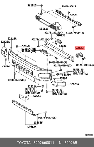 extension sub-assy, front bumper, no.2 left, 5202660011 for TOYOTA ...