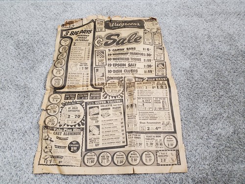 Vintage Walgreens 1950s Newspaper Print Advertisement Chicago Daily ...