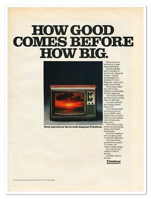 Print Ad Sony Trinitron 15-Inch Color Television Vintage 1972 ...