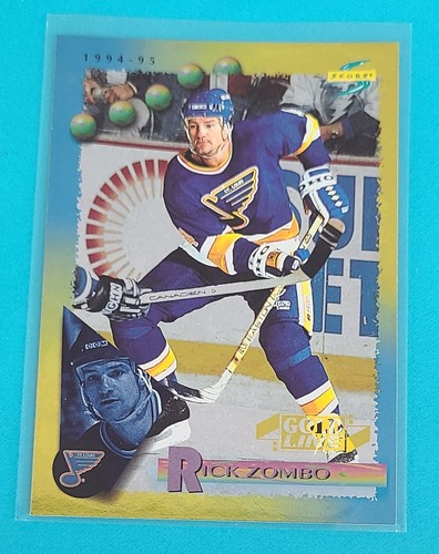 1994-95 Score Gold Line #75 Rick Zombo St. Louis Blues HOCKEY Card A9 ...