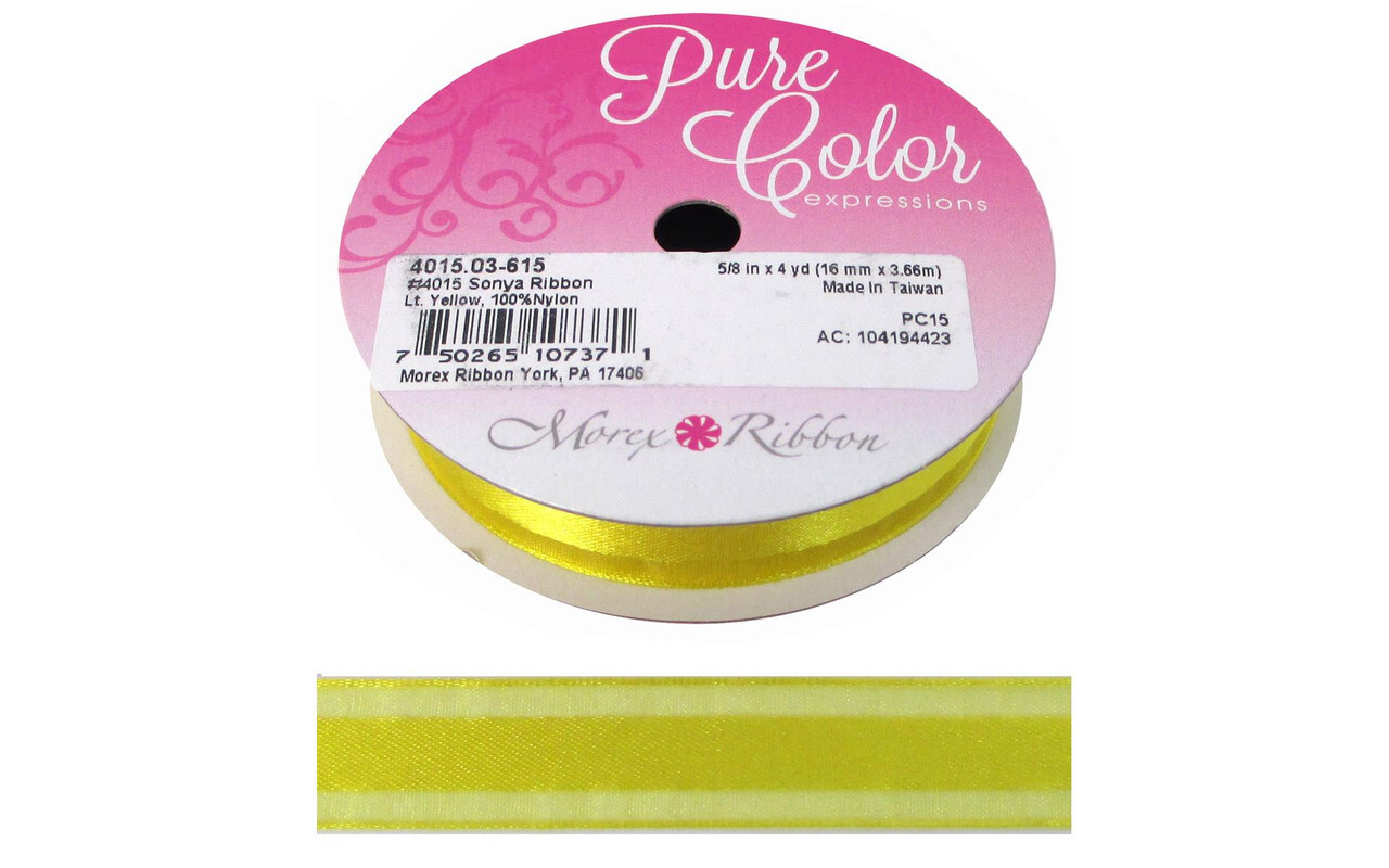 Morex Sonya Ribbon Satin with Sheer Edge Ribbon 5/8" x 4 yard spool | eBay