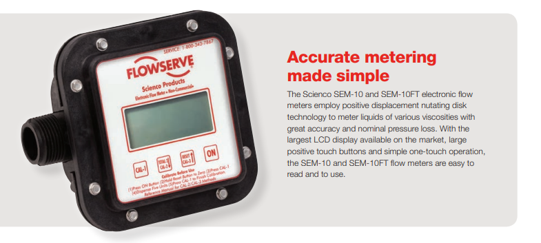 Flowserve Scienco Fixed Mount Electronic Flow Meter 1" MPT Connections ...
