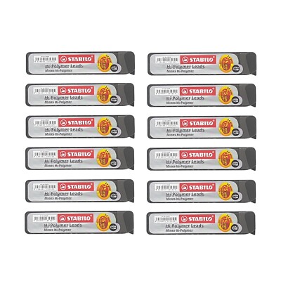 Stabilo Hi-Polymer Lead 2B 0.5mm | Mechanical Pencil Refill | 12 Tubes ...