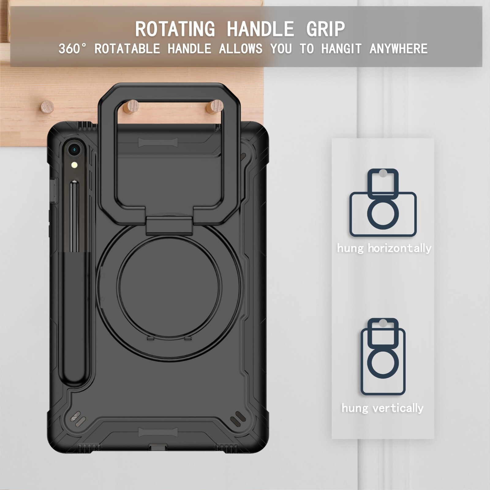 Case For Samsung Galaxy Tab S9 S9+ S9 FE+ Shockproof Rugged Rotating ...