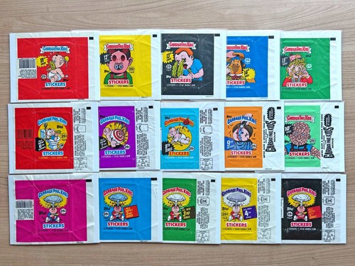 Garbage Pail Kids OS1 - OS15 Wax Pack Wrappers, Complete Set, Bagged ...