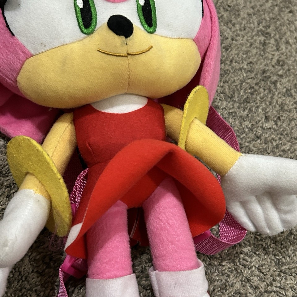 Sonic the Hedgehog Amy Plush Pink Backpack SEGA Collectors Bookbag 18 ...