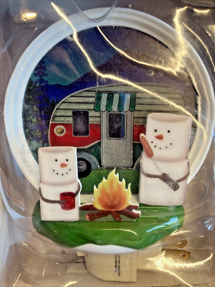MIDWEST CBK LIGHTS IN THE NIGHT PLUG IN MARSHMALLOW SNOWMEN CAMPFIRE RV ...