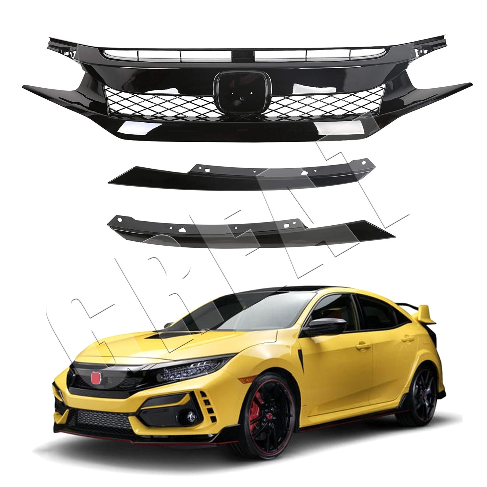 For 2016-2018 Honda Civic Front Grille Type R Style Hood Grill ...