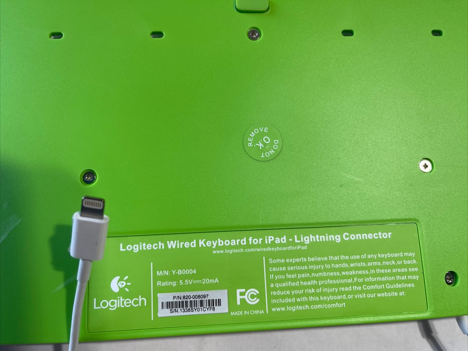 Logitech Wired Keyboard Y-B0004 For iPad/iPhone Lightning Connector 820 ...