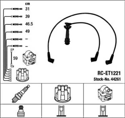 NGK Ignition Cable Kit Black For TOYOTA Corolla 87-94 90919-21461 | eBay