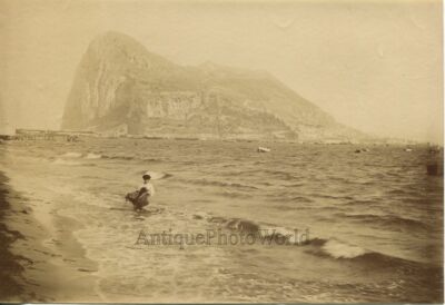 Boy fisherman Gibraltar antique albumen art photo | eBay UK