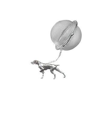 A30 Pointer dog Pewter on a Tea Leaf Infuser Stainless Steel Sphere ...
