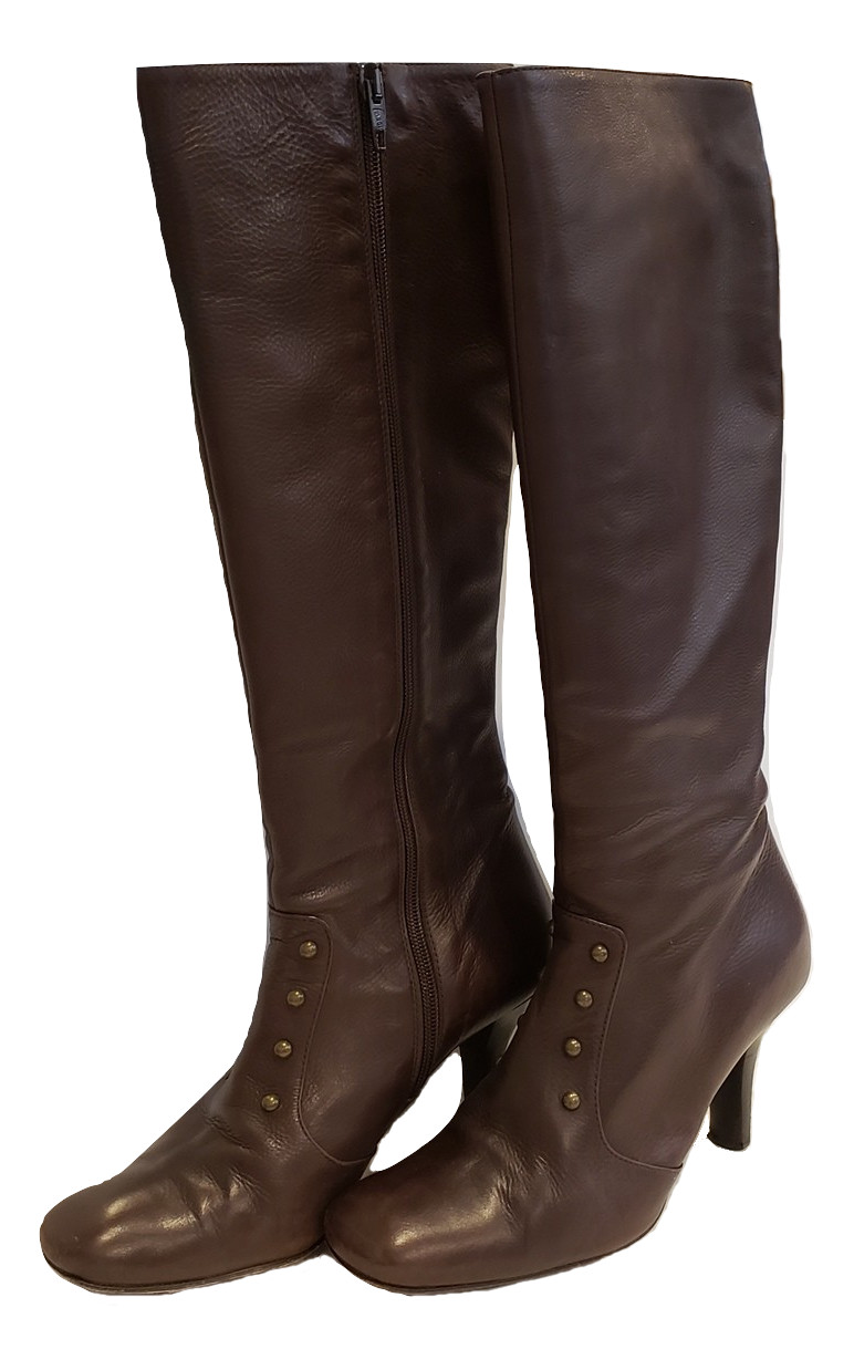 Women's Nancy Nancy Designer Brown Leather Tall Boot … - Gem