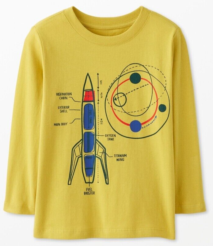 HANNA ANDERSSON Space Shuttle Knit L/S Shirt -Mustard- NIP Boys 10 (Eur ...