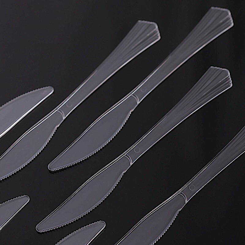 Hard Plastic CLEAR KNIVES Disposable SILVERWARE Party Wedding Catering ...