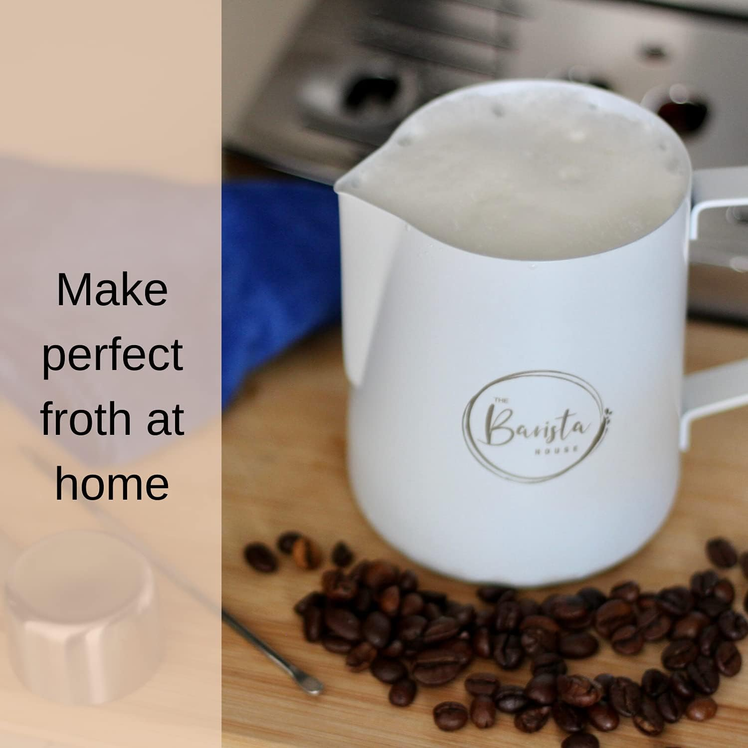 Stainless Steel Milk Frothing Pitcher - Milk Steamer Cup Barista Latte ...