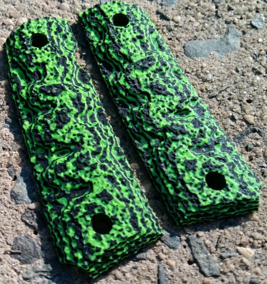 Full Size 1911 Grips Stippled Textured Multicolor Colt Kimber Grip Lime ...