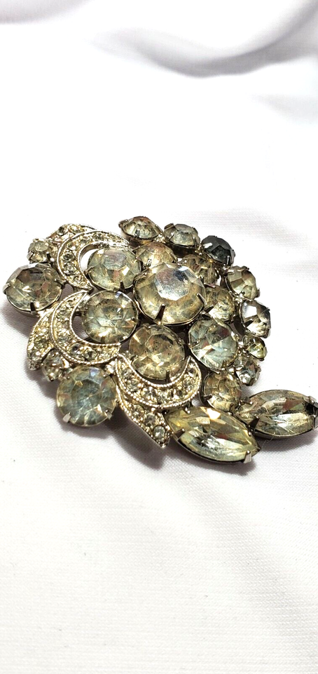 Vintage Silver Weiss Rhinestone Brooch Pin | eBay