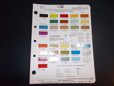 1974 DITZLER AMC & INTERNATIONAL TRUCK COMMERCIAL COLORS PAINT CHIPS | eBay