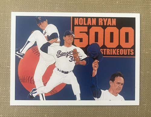 1990 Upper Deck Nolan Ryan 5000 Strikeouts Baseball Art Card #34 Texas ...