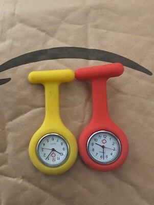 nurse watches X 2 Yellow And Red With Spare Battery | eBay Australia