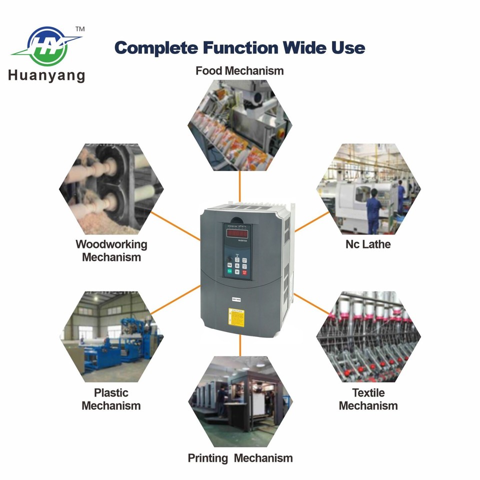 Huanyang VFD 220V 20HP 15KW Vector Control Variable Frequency Drive ...