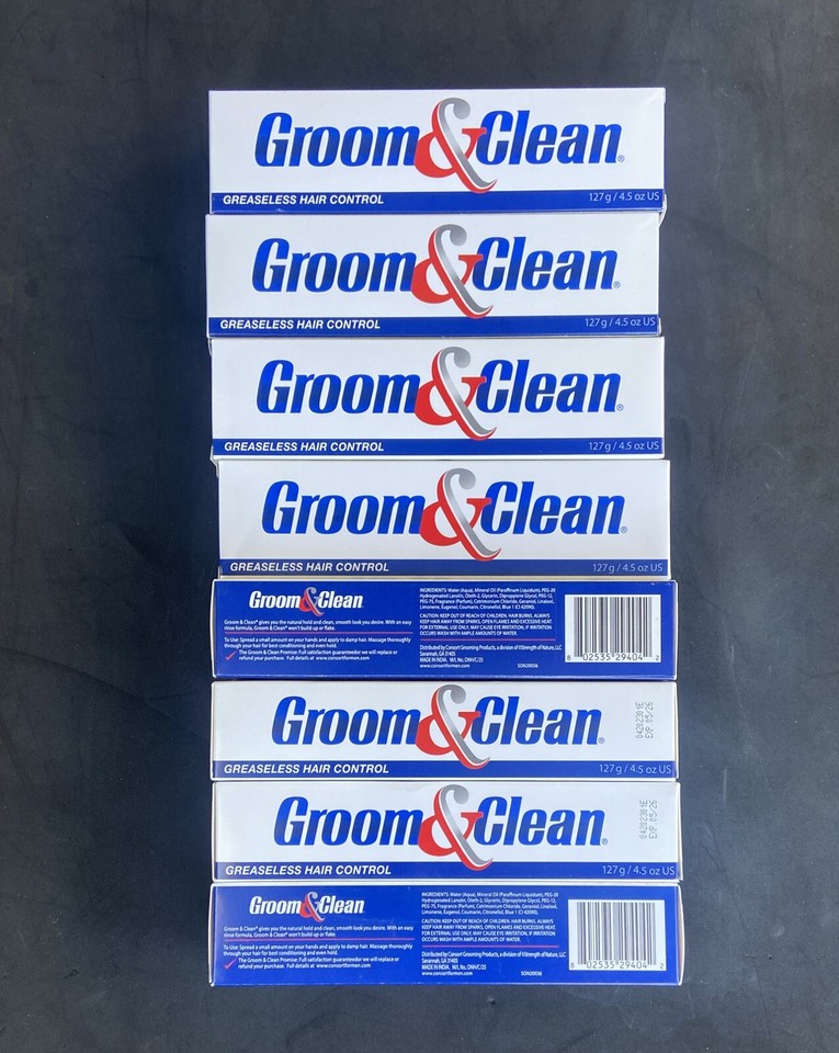 Lot Of 8 - Groom And Clean Men’s Greaseless Hair Control 4.5oz ...