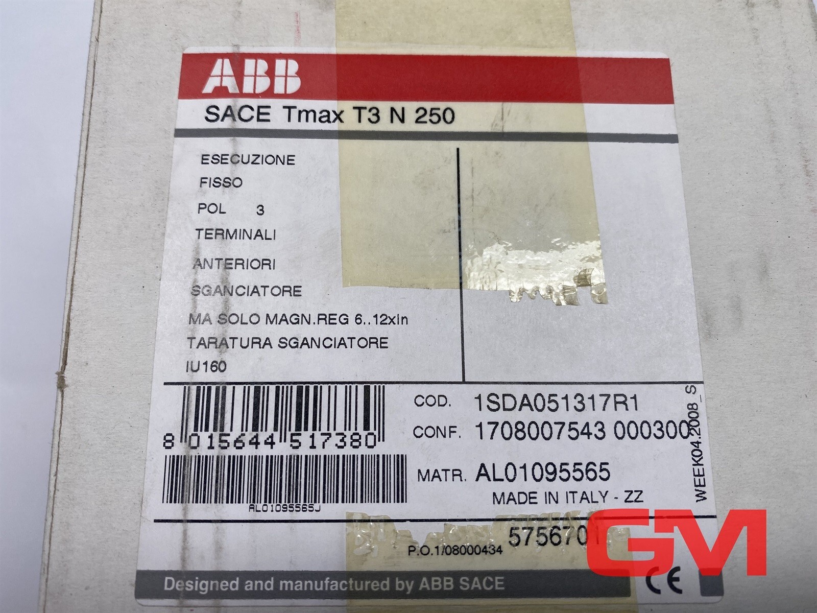 ABB Leistungsschalter SACE Tmax T3N 250 circuit breaker 1SDA051317R1 ...