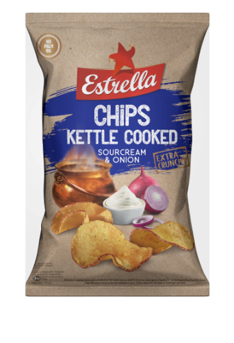Potato chips ESTRELLA KETTLE Sour cream and onion flavor, 120g (2pcs ...