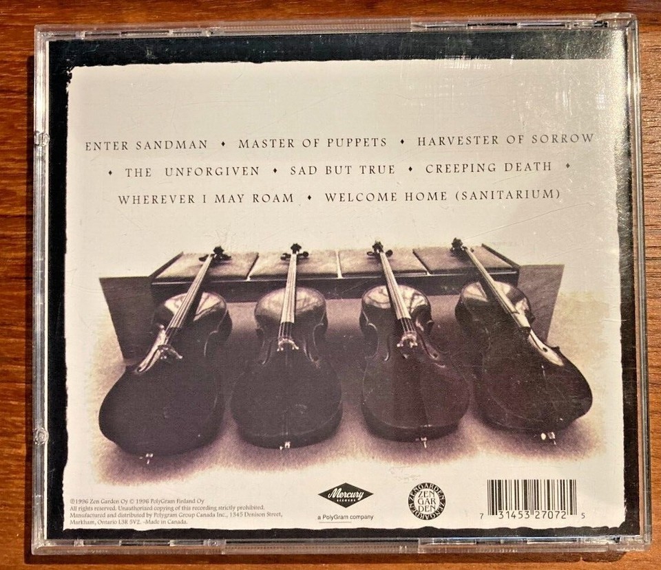 Apocalyptica Plays Metallica by Four Cellos (CD, Mercury, 1996) | eBay