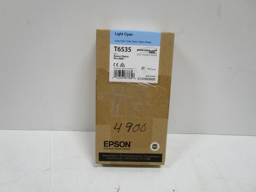 08/2019 GENUINE EPSON T6535 LIGHT CYAN ULTRACHROME HDR INK STYLUS PRO ...