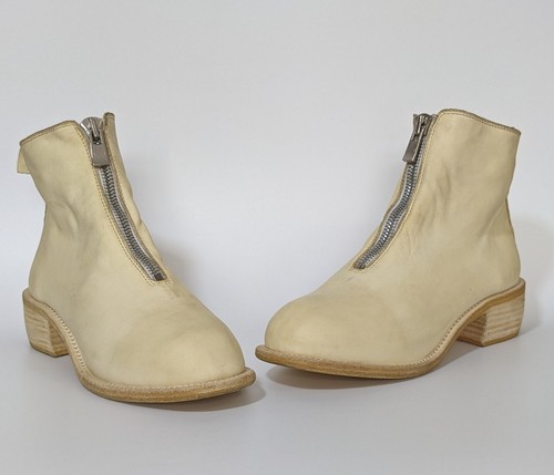GUIDI PL1 Front Zipper Leather Boots in Ivory Size 38 EU | 8 US | 5 UK ...