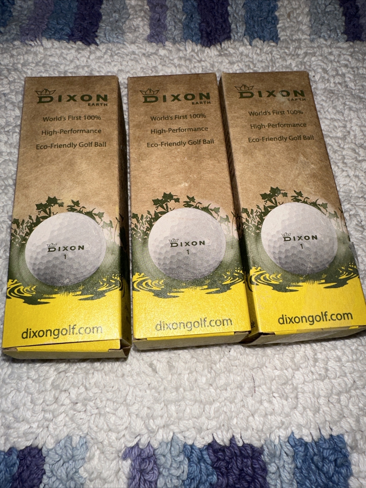 New Dixon earth golf balls #1 …3 Boxes 3 Balls in 1 box Total 9 Balls ...