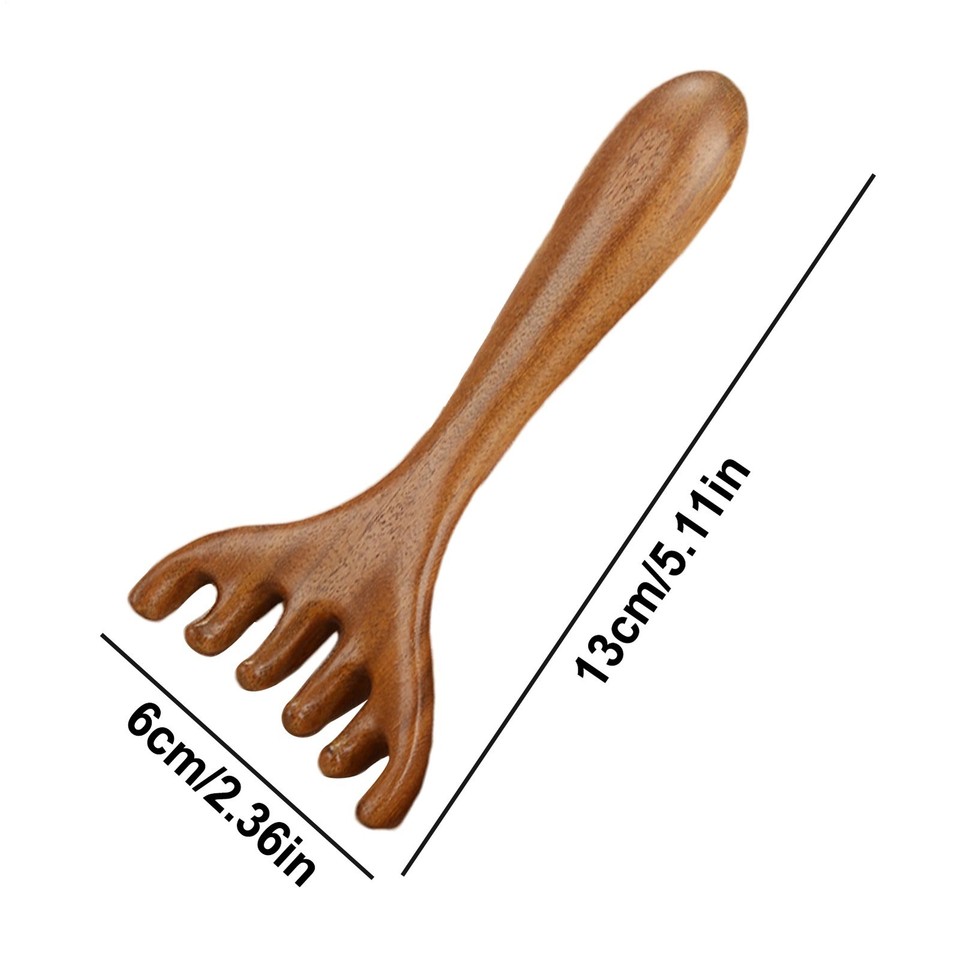 Wooden Scalp Massager Meridian Comb Women Wide Tooth Combs Scalp ...