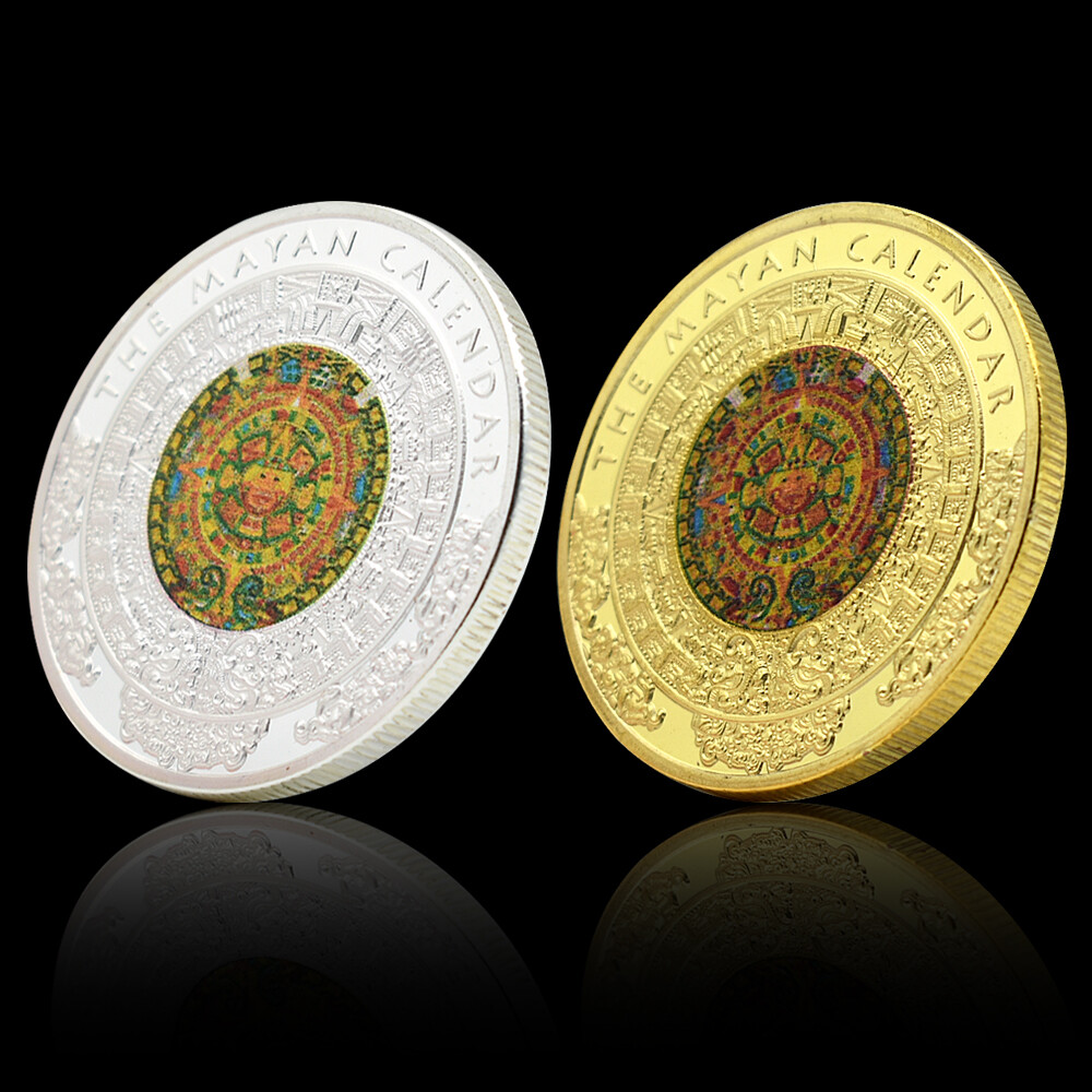 2pcs The Mayan Calendar Coin Mexican Relief Medal Souvenir Art Worth ...