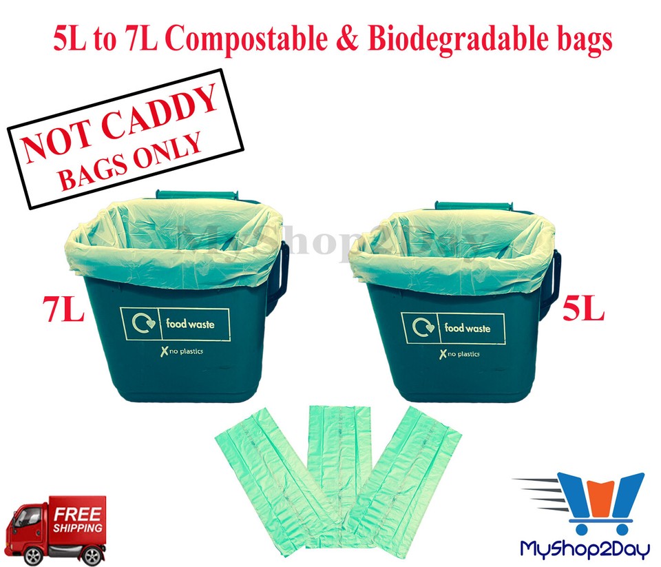 7L 10L 30L Compostable Biodegradable Liners Food Waste Bags Kitchen ...