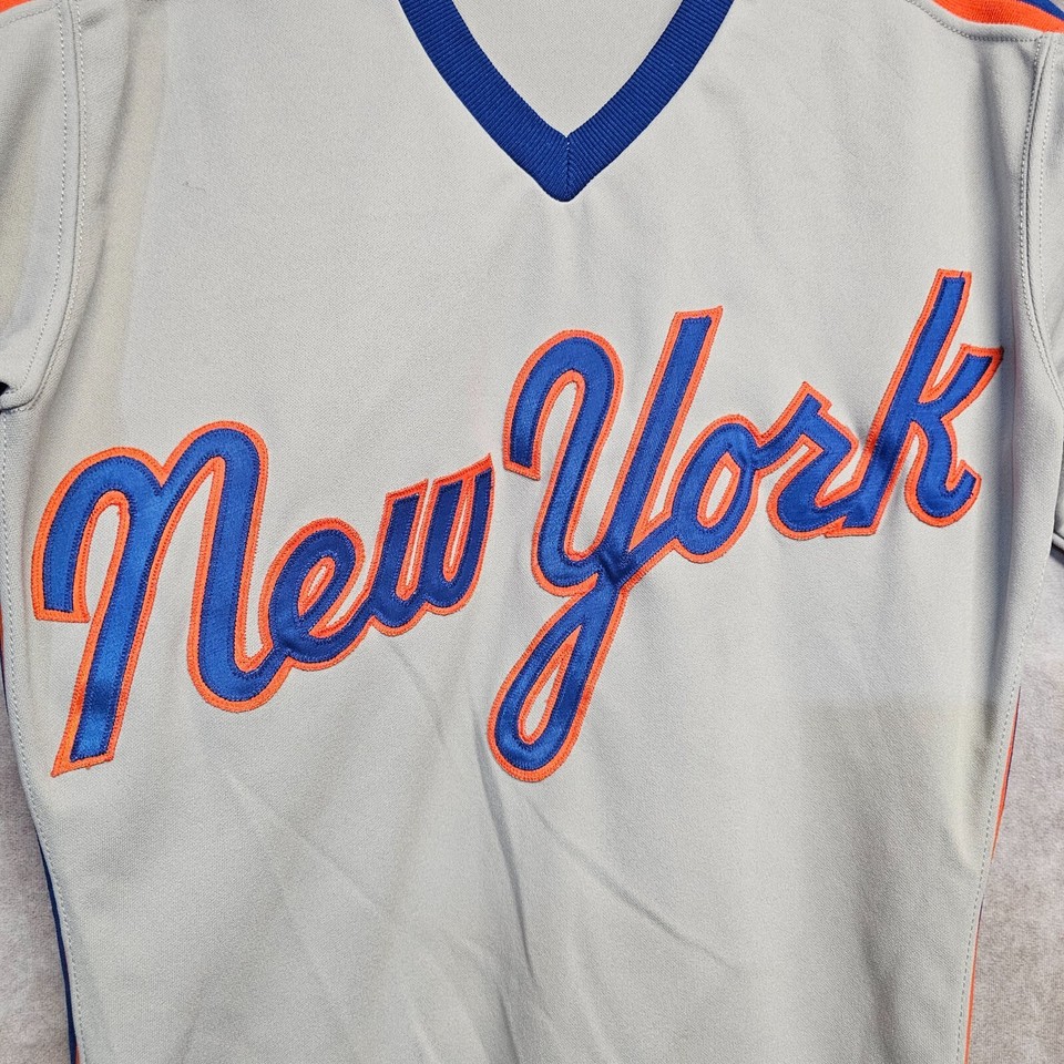 Rare Vintage 80s Rawlings New York Mets Script Gray Pullover Jersey Men ...