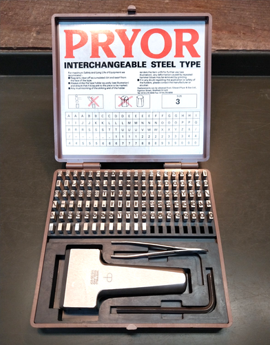 Pryor Interchangeable Steel Type Complete Set H6-35-29. | eBay