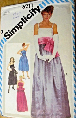 Simplicity Sewing Pattern No. 6211 Ladies Evening dress size 10 uncut ...