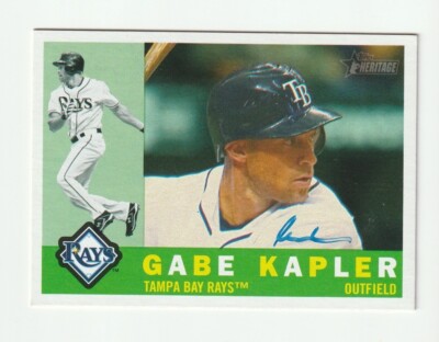 Gabe Kapler Signed 2009 Topps Heritage Card Auto Tampa Bay Rays ...