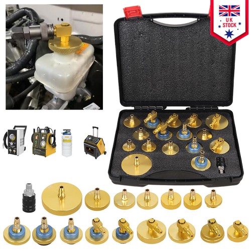 17pcs Brake Master Cylinder Bleeder Adapter Kit Manual Pneumatic Fluid ...