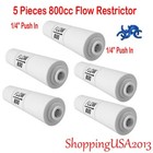 5 Pcs 800 ML 1/4-1/4 Flow Restrictor Push In Quick Connect RO Water ...