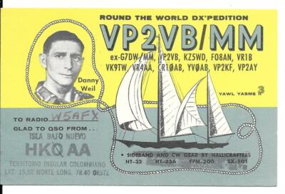QSL 1960 Bajo Nuevo Reef Danny Weil Yasme radio card | eBay
