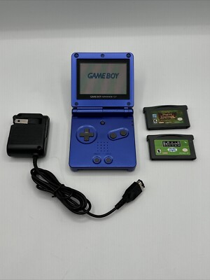 Nintendo Game Boy Advance GBA SP Cobalt Blue System AGS 001 - w/ 2 ...