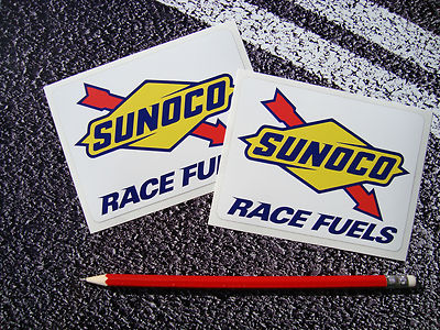 SUNOCO RACING FUEL STICKERS VINTAGE STYLE 11cm X 8cm F1 TARGA FLORIO ...