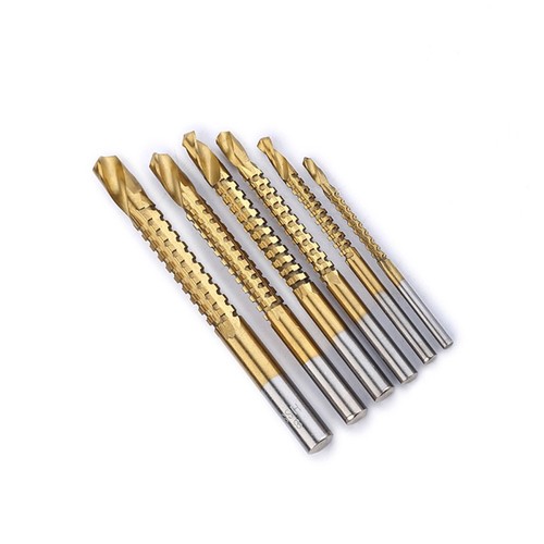 6Pcs Drill Bits for Woodworking with Titanium Coated Edge 3/4/5/6/6.5 ...