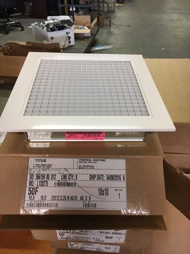 1 Titus 50F Louvered AC Return Diffuser Vent 10" X 10" / 12" X 12" New ...