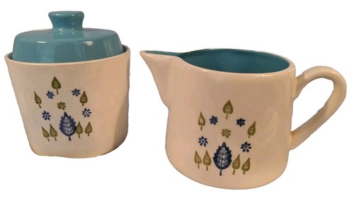 Vtg Marcrest Stetson Swiss Alpine Chalet Creamer & Sugar Bowl Turquoise ...