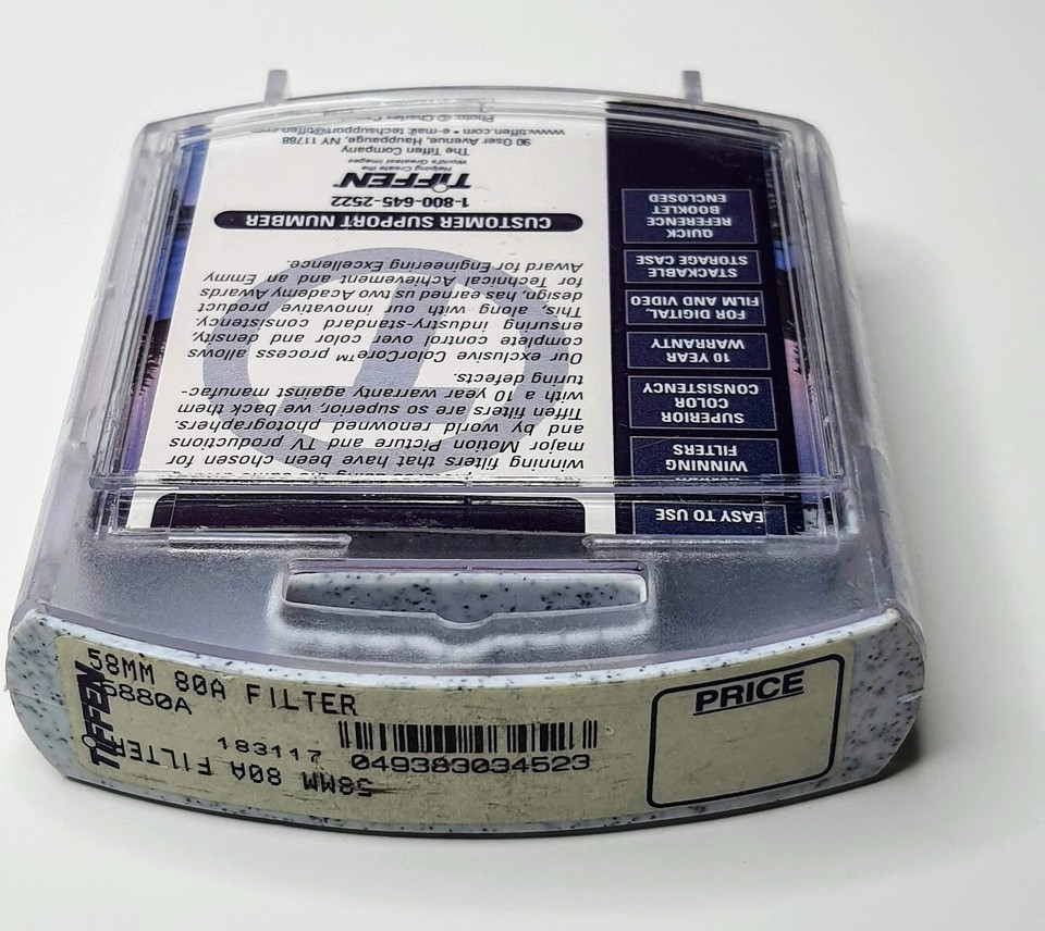 Genuine Tiffen 58mm 80A 80-A 80 A Color Conversion Glass Lens Filter 58 ...