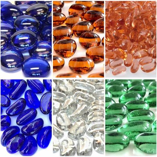 Decorative Round Glass Pebbles / Stones Choice of Colours & Quantities ...